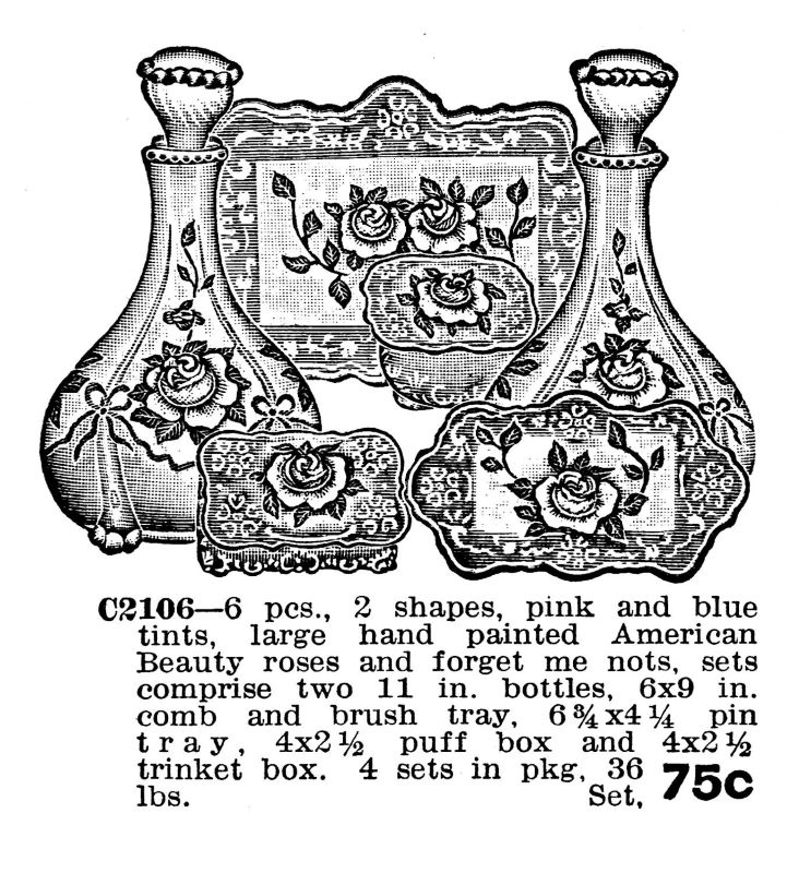 EAPGS Pattern Index - ROSE AND BOWS OPAL BUREAU SET (AKA)