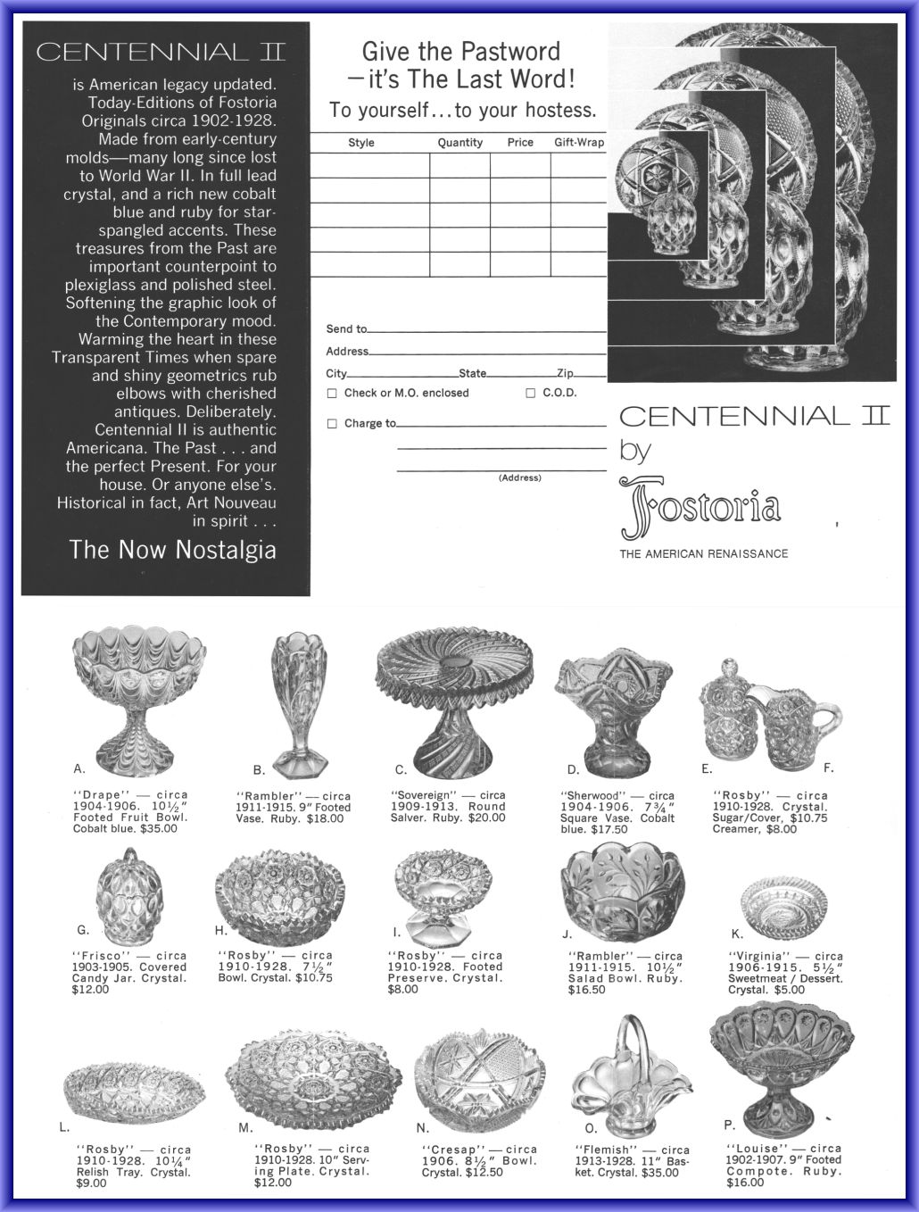 EAPGS Pattern Index - REPRODUCTIONS OF PATTERNS ORIGINAL TO: FOSTORIA ...
