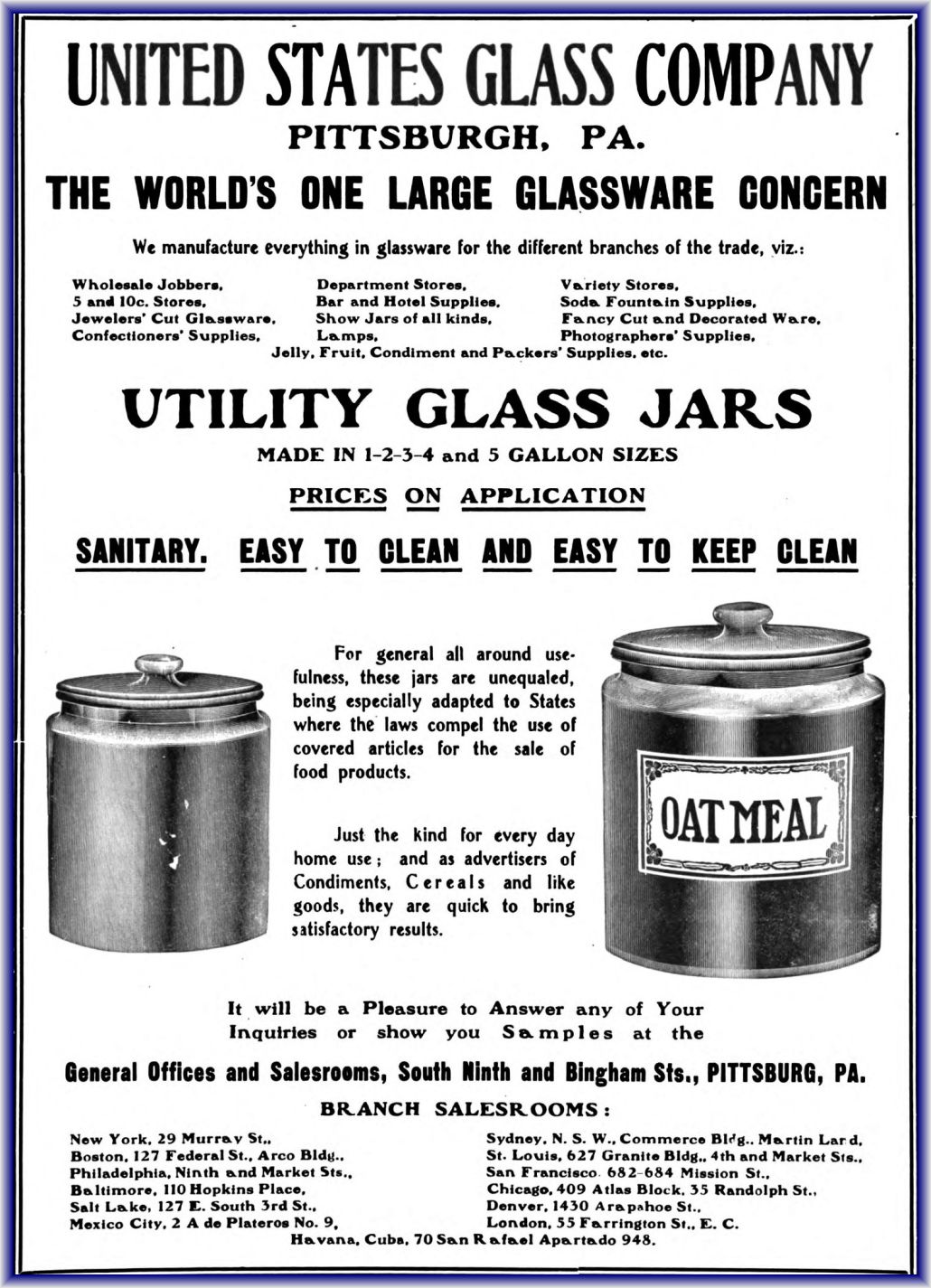 EAPGS Pattern Index - UNITED STATES GLASS CO. ADS, CATALOGS, AND ...
